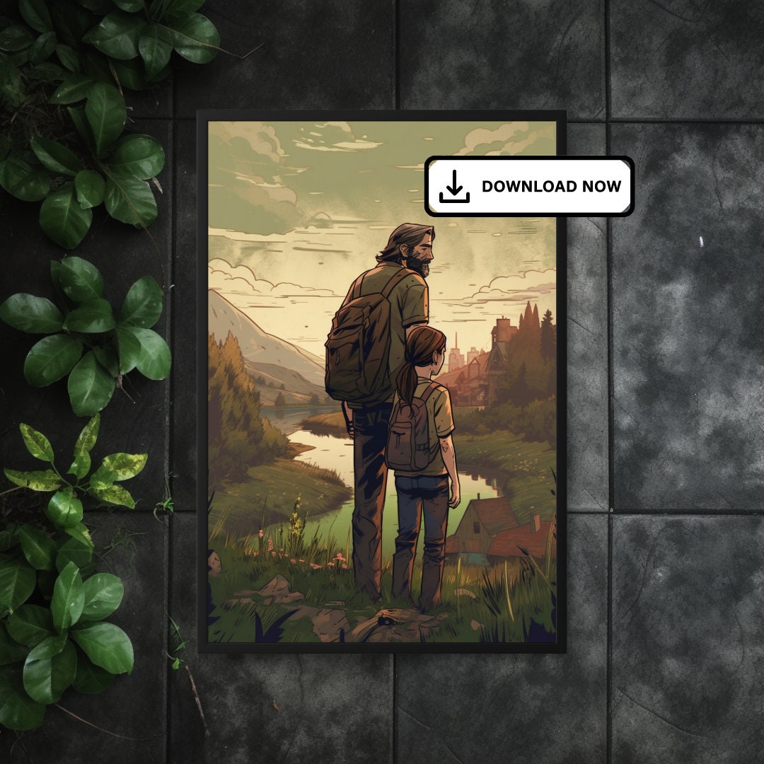 Joel and Ellie Poster Last of Us Watercolour Comic Design - Etsy
