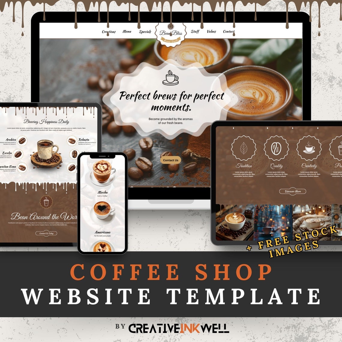 Coffee Shop Website Template | Canva Website Template | Barista | Small ...
