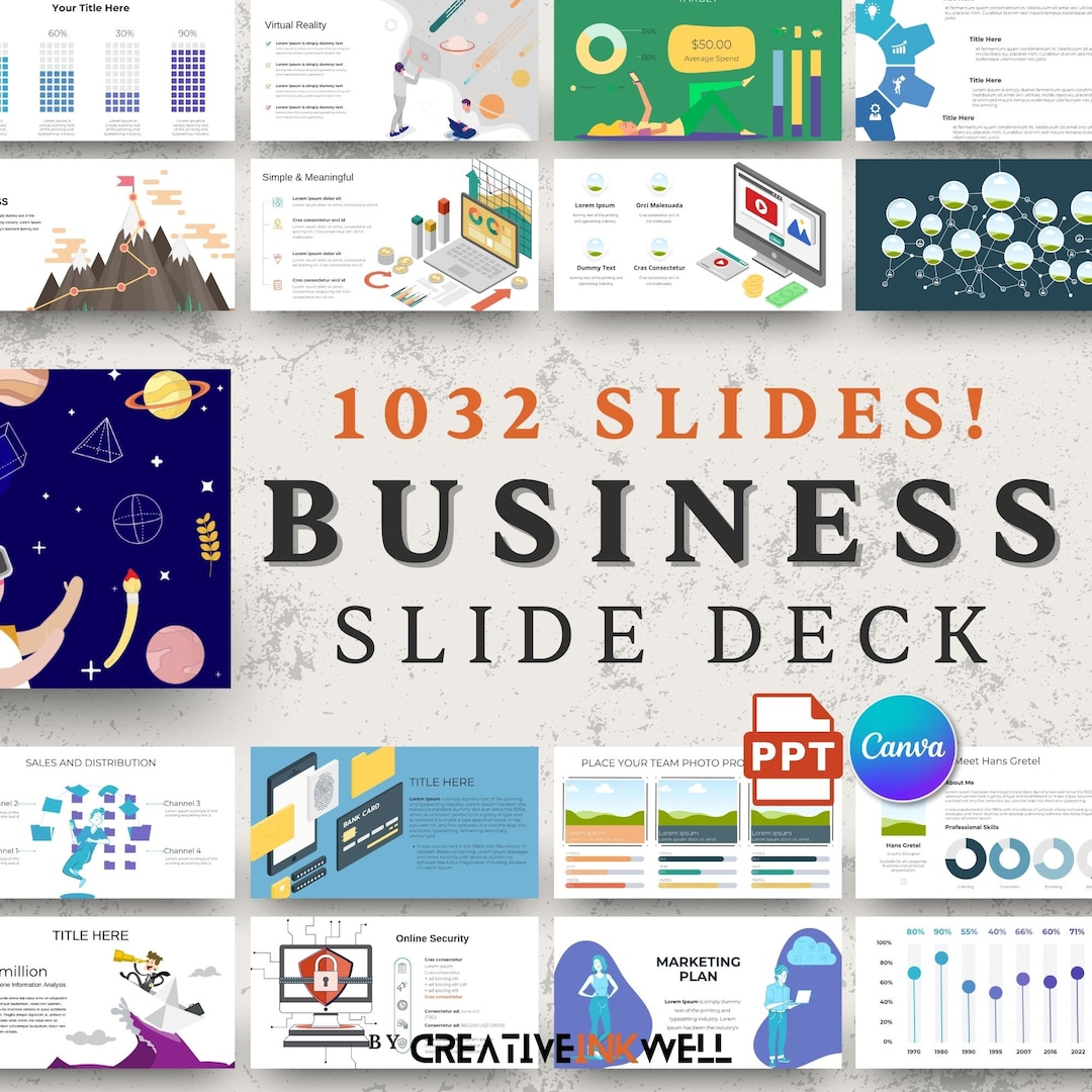 Massive 1032 Slide Deck Bundle, Canva Presentation | Pitch Deck | PPT ...