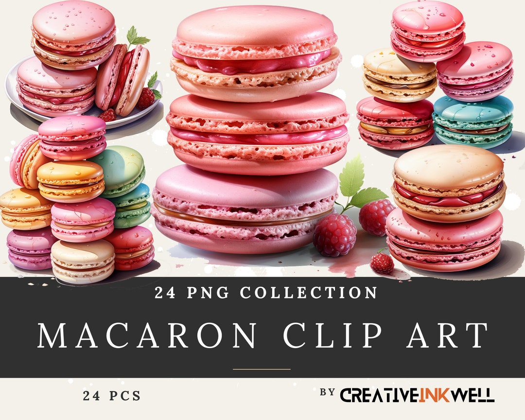 Macaron Clip Art Collection | 24 PNG | High-resolution | Tasty Designs ...