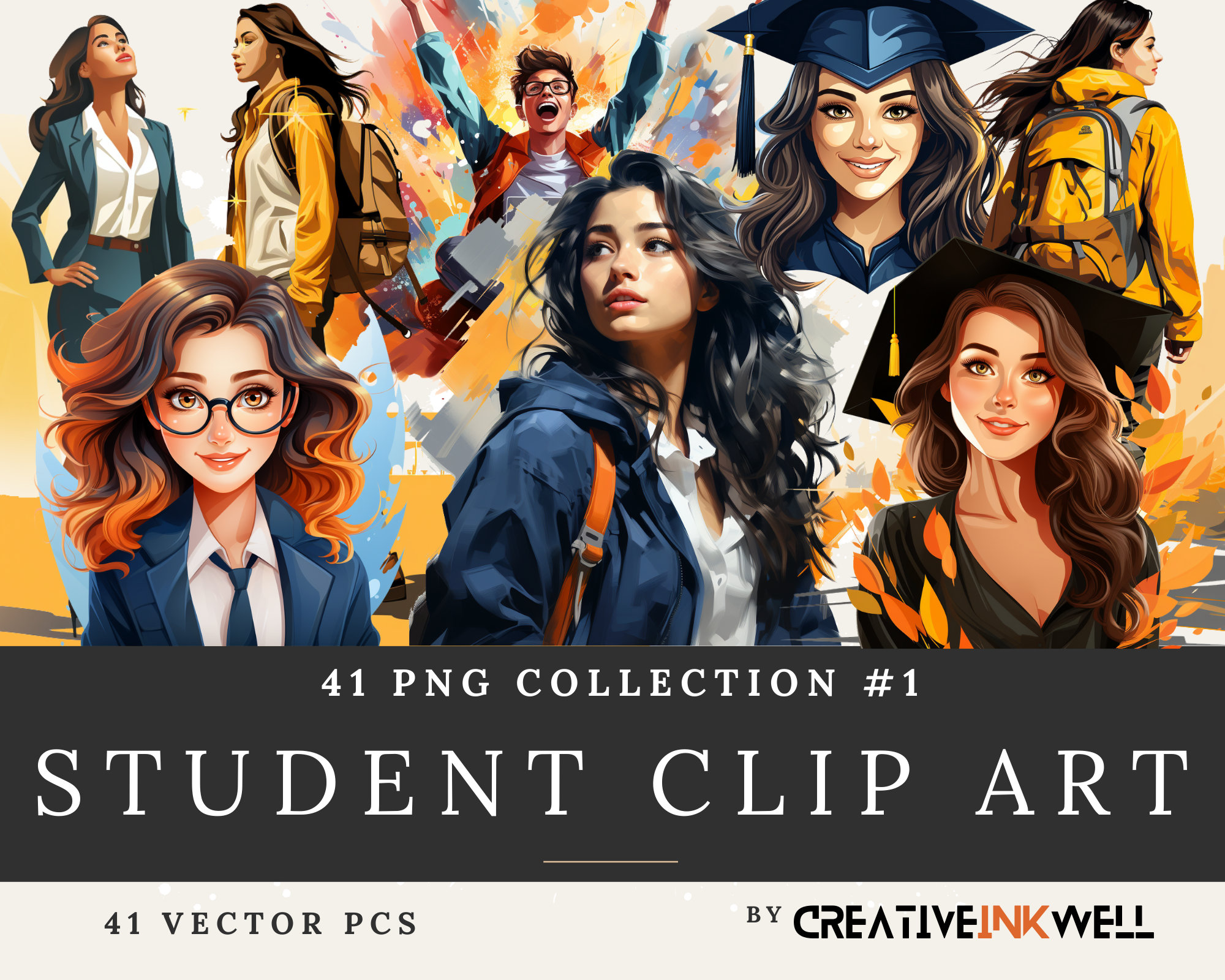 Student Vector Clip Art Collection 1 41 Versatile PNG High-resolution ...