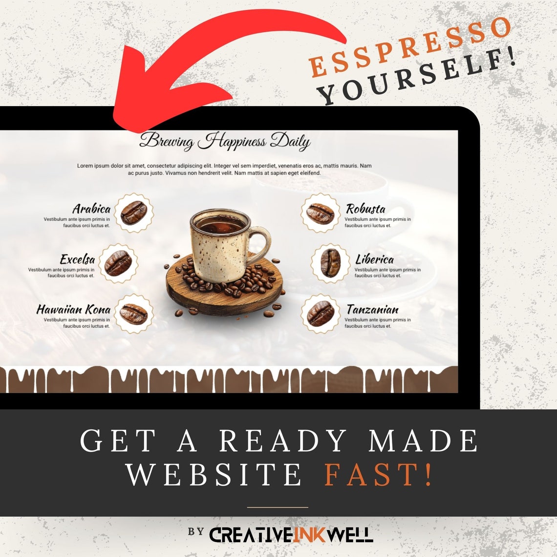 Coffee Shop Website Template | Canva Website Template | Barista | Small ...