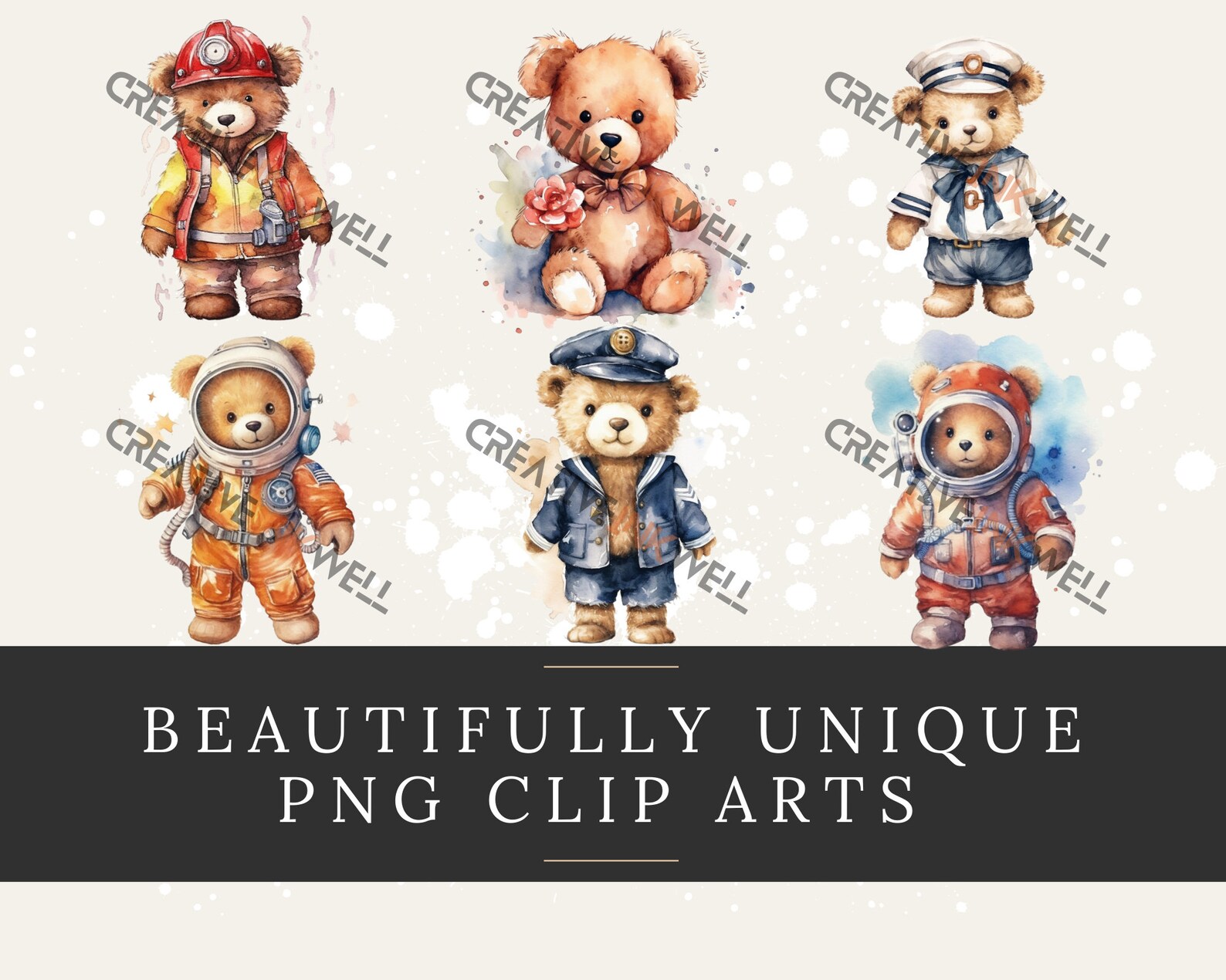 30 PNG Cute Teddy Bear Clip Art Collection 1 - Etsy