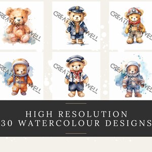 30 JPG Cute Teddy Bear Clip Art Collection #1 | High-resolution ...