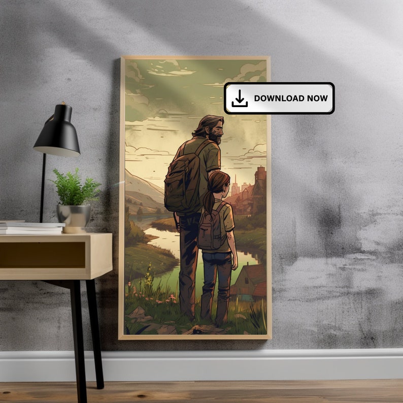 Joel and Ellie Poster Last of Us Watercolour Comic Design - Etsy