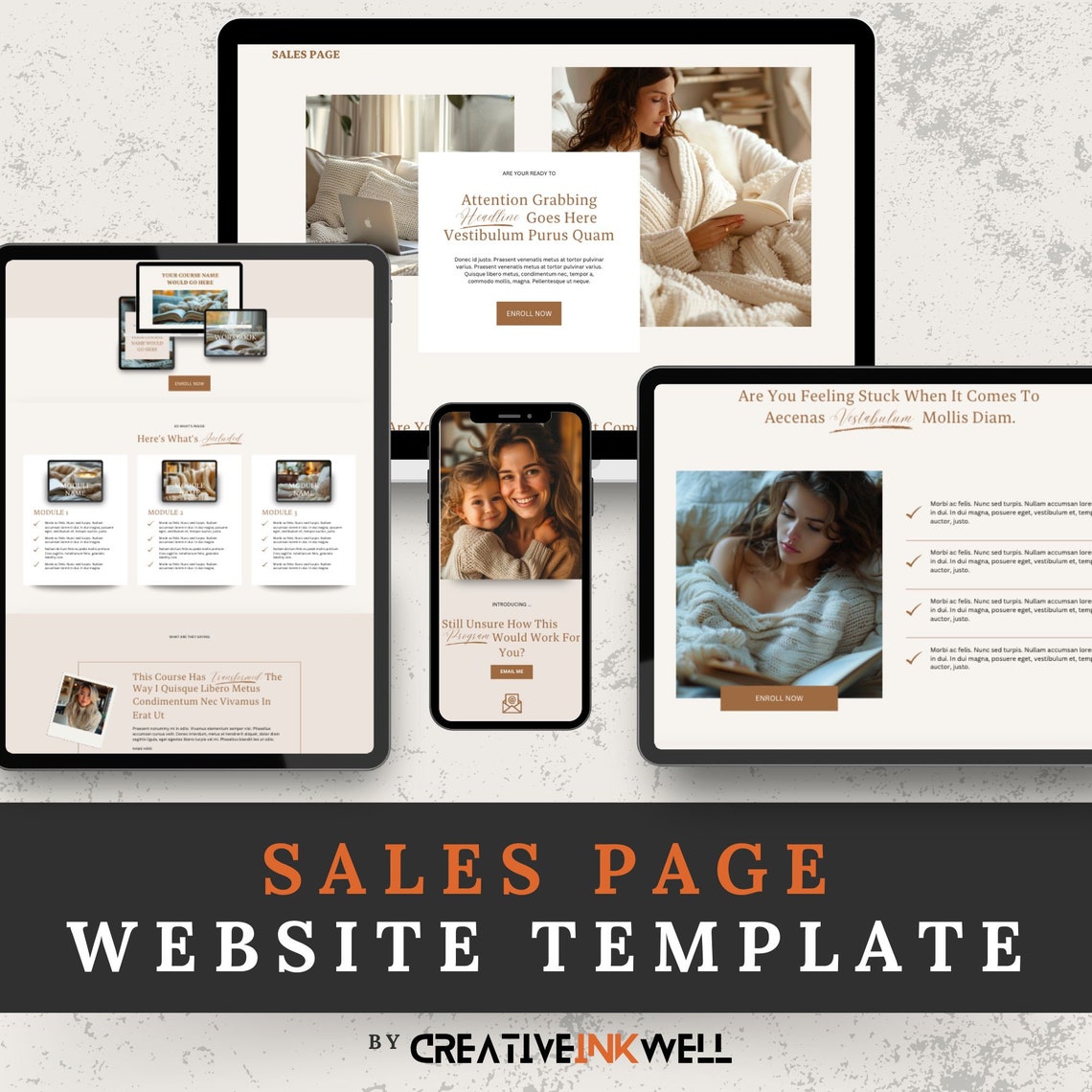 Sales Page Website Template Canva Course Sales Page Sales Funnel Canva ...