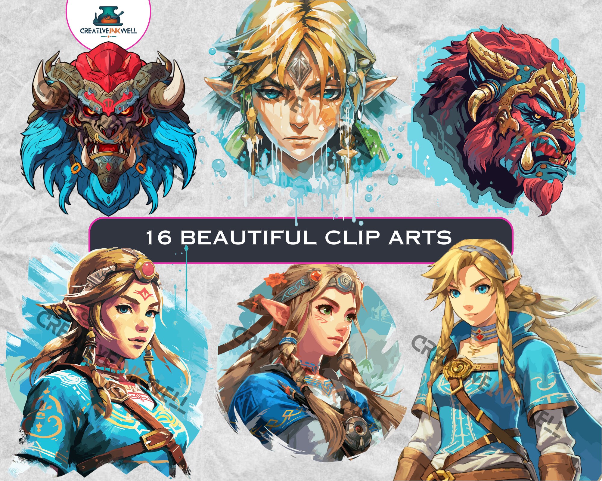 Legend of Zelda Clip Art Package 2 | Breath of the Wild & Tears of the ...