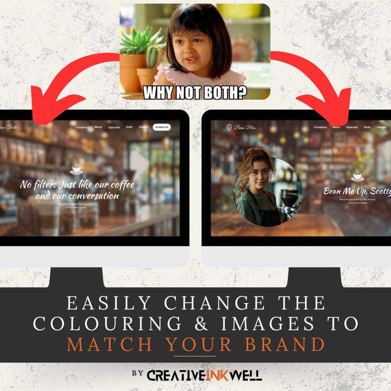 Coffee Shop Website Template #2 | Canva Website Template | Barista ...