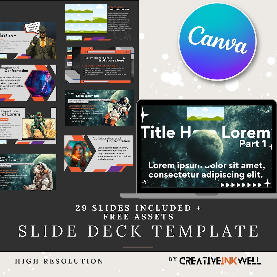 Slide Deck Template 3, Canva Presentation | Pitchdeck | Lesson | Online ...