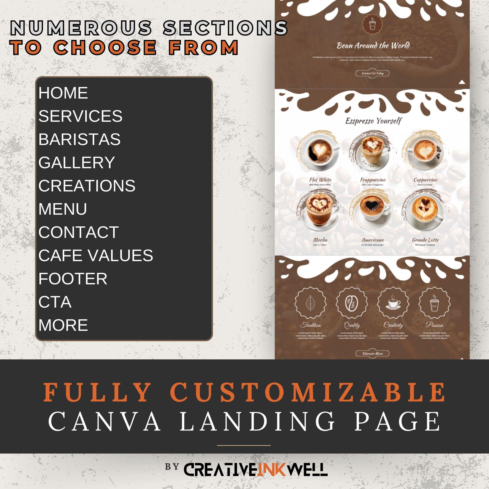 Coffee Shop Website Template #2 | Canva Website Template | Barista ...