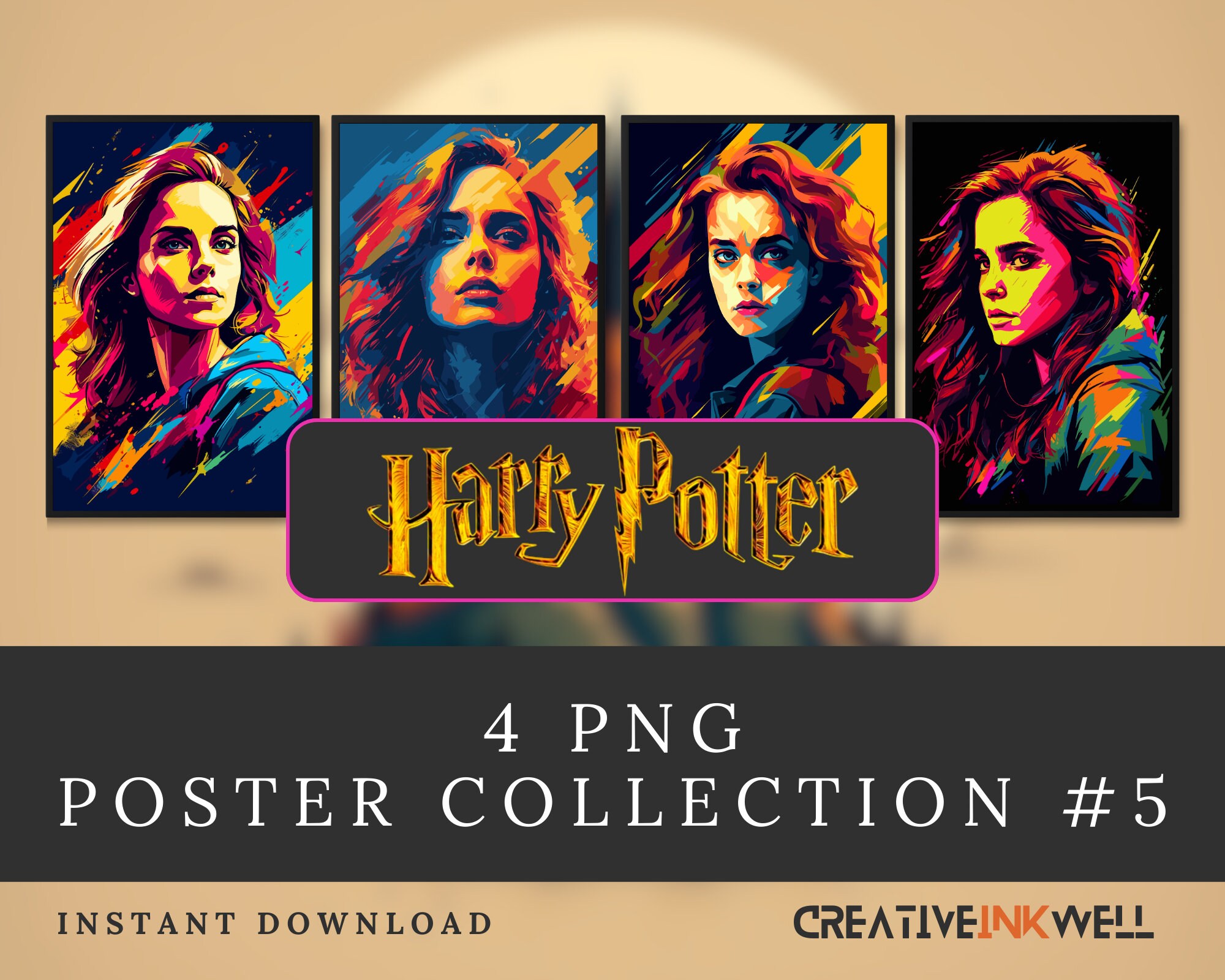 Hermione Pop Art Digital Poster Collection #5 | Set of 4 | Artwork ...