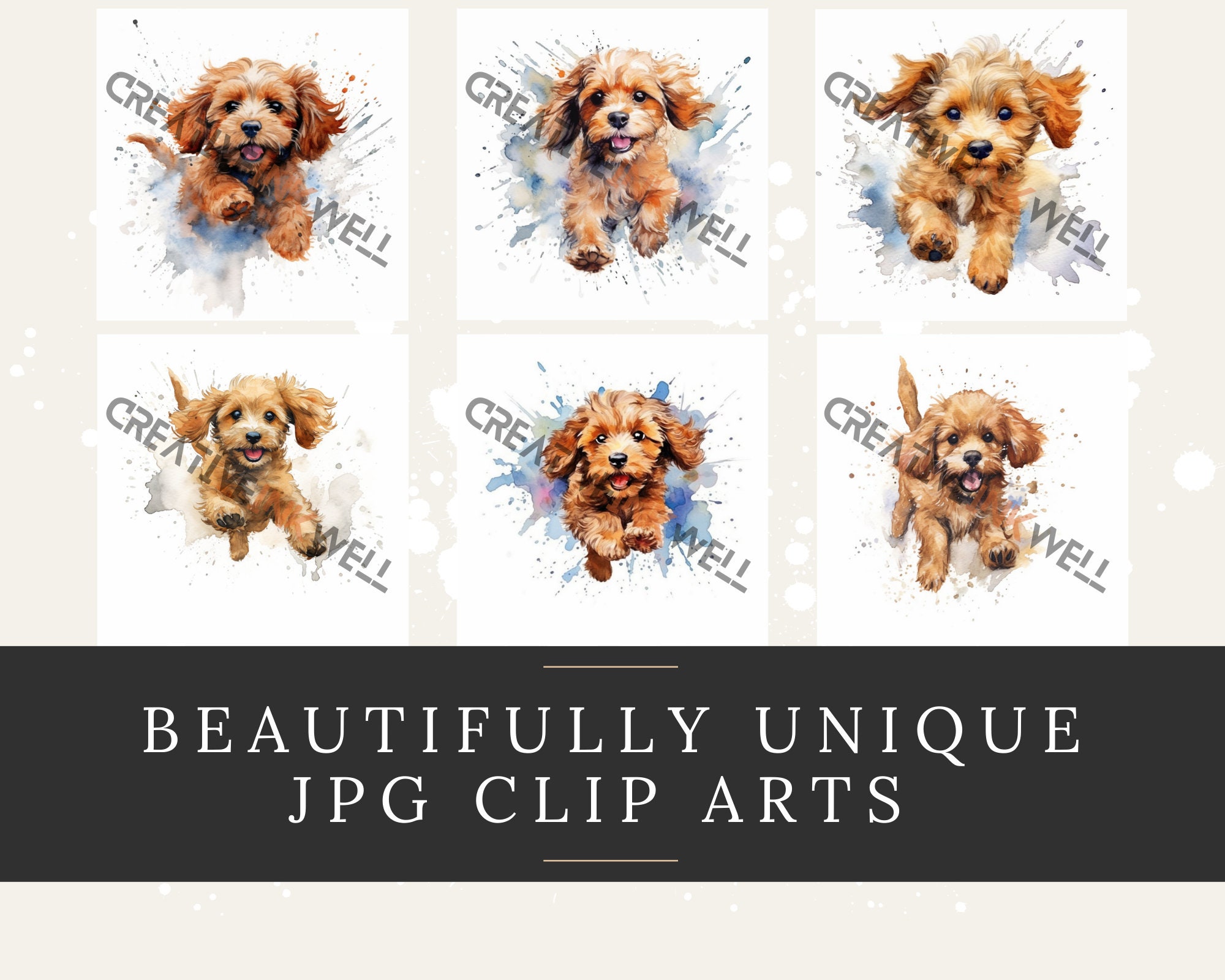 24 JPG Cute Cavoodle Clipart Collection | High-resolution | Vibrant ...
