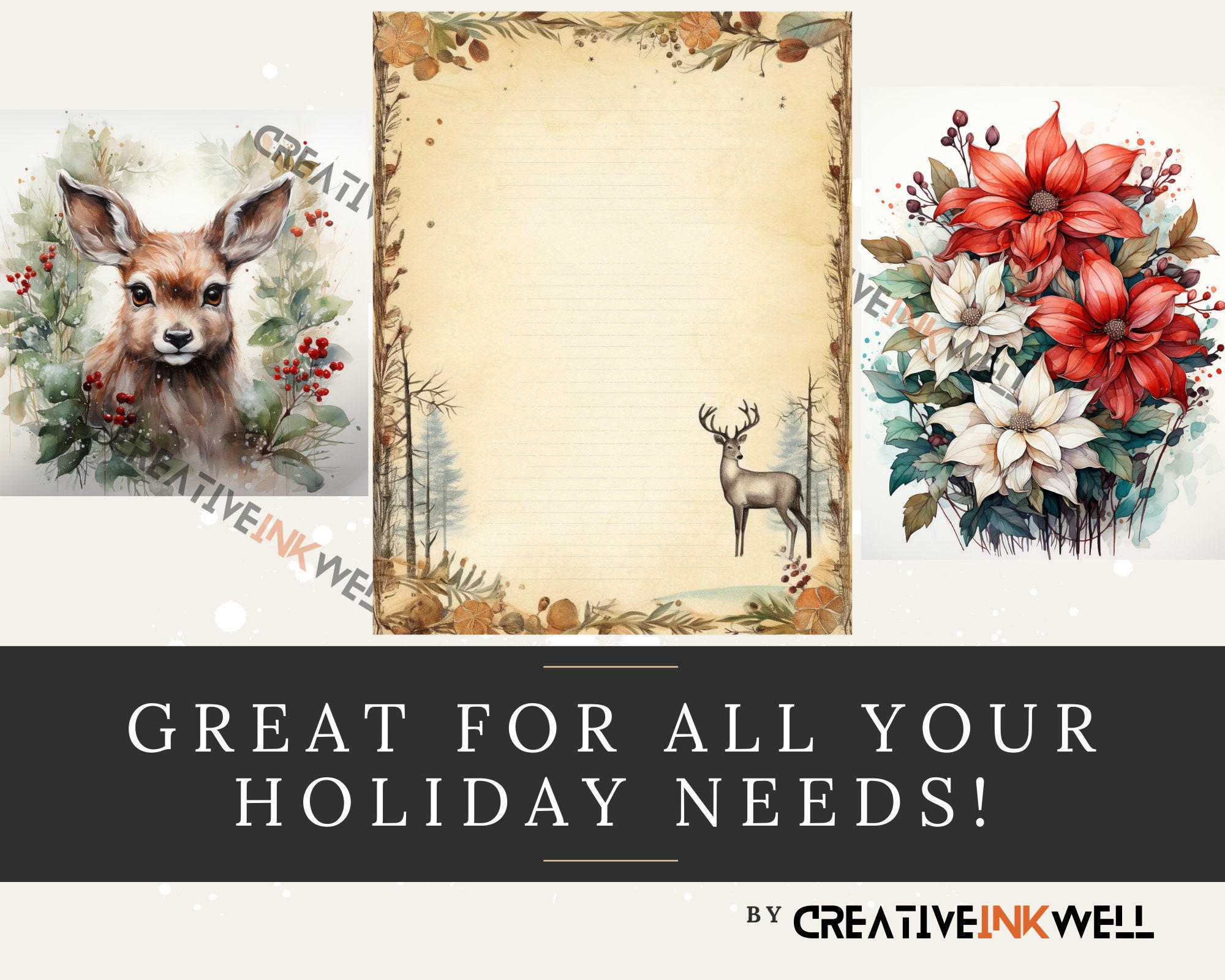 Festive Christmas Clip Art Collection | 39 JPG | Digital Download ...