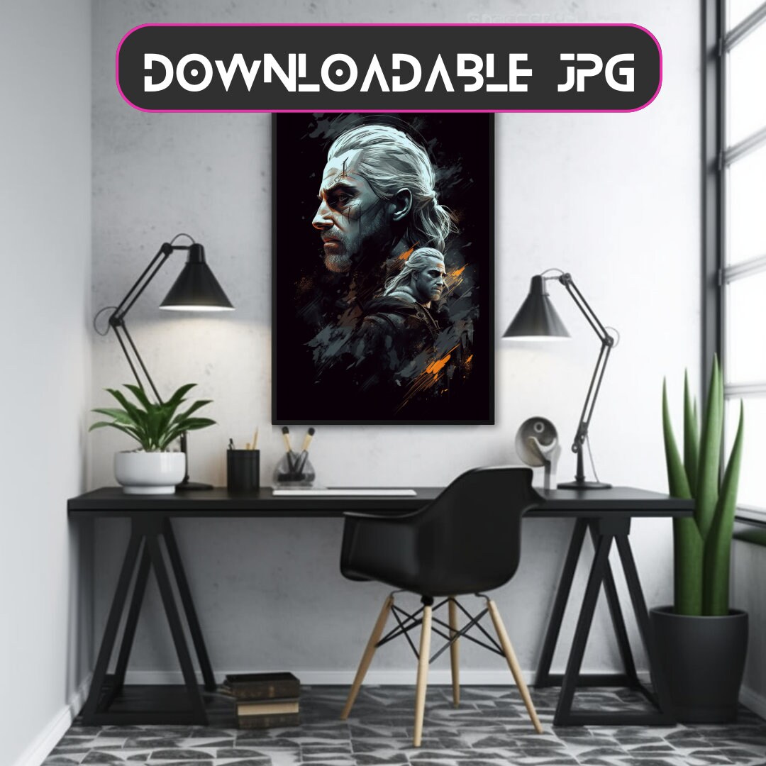 Geralt of Rivia Digital Poster the Witcher 3: Wild Hunt Downloadable ...