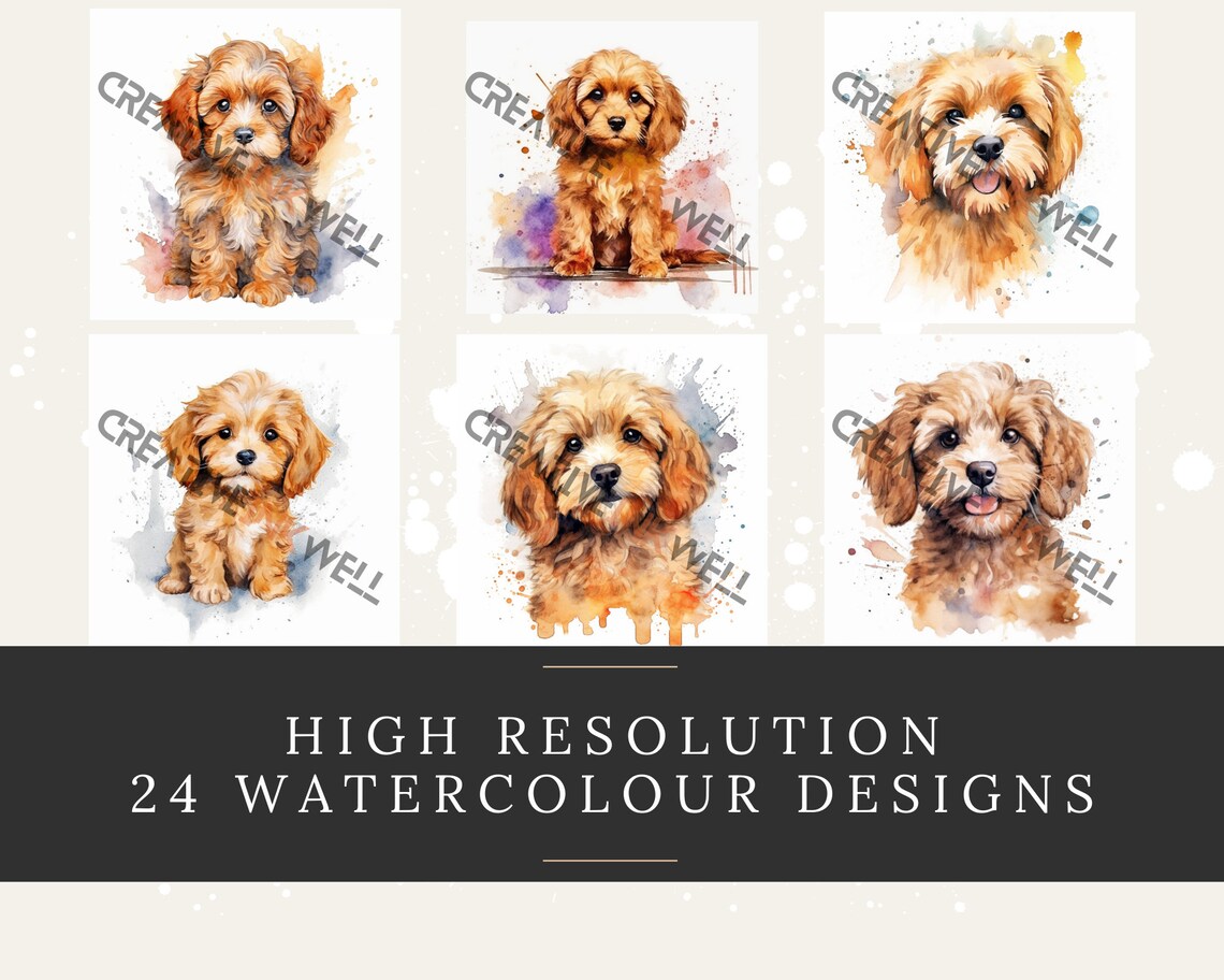 24 JPG Cute Cavoodle Clipart Collection | High-resolution | Vibrant ...