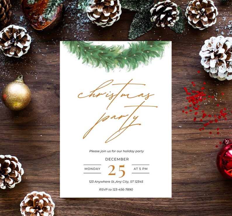 Christmas Party Invitation, Holiday Office Party Invitation, Xmas Work ...