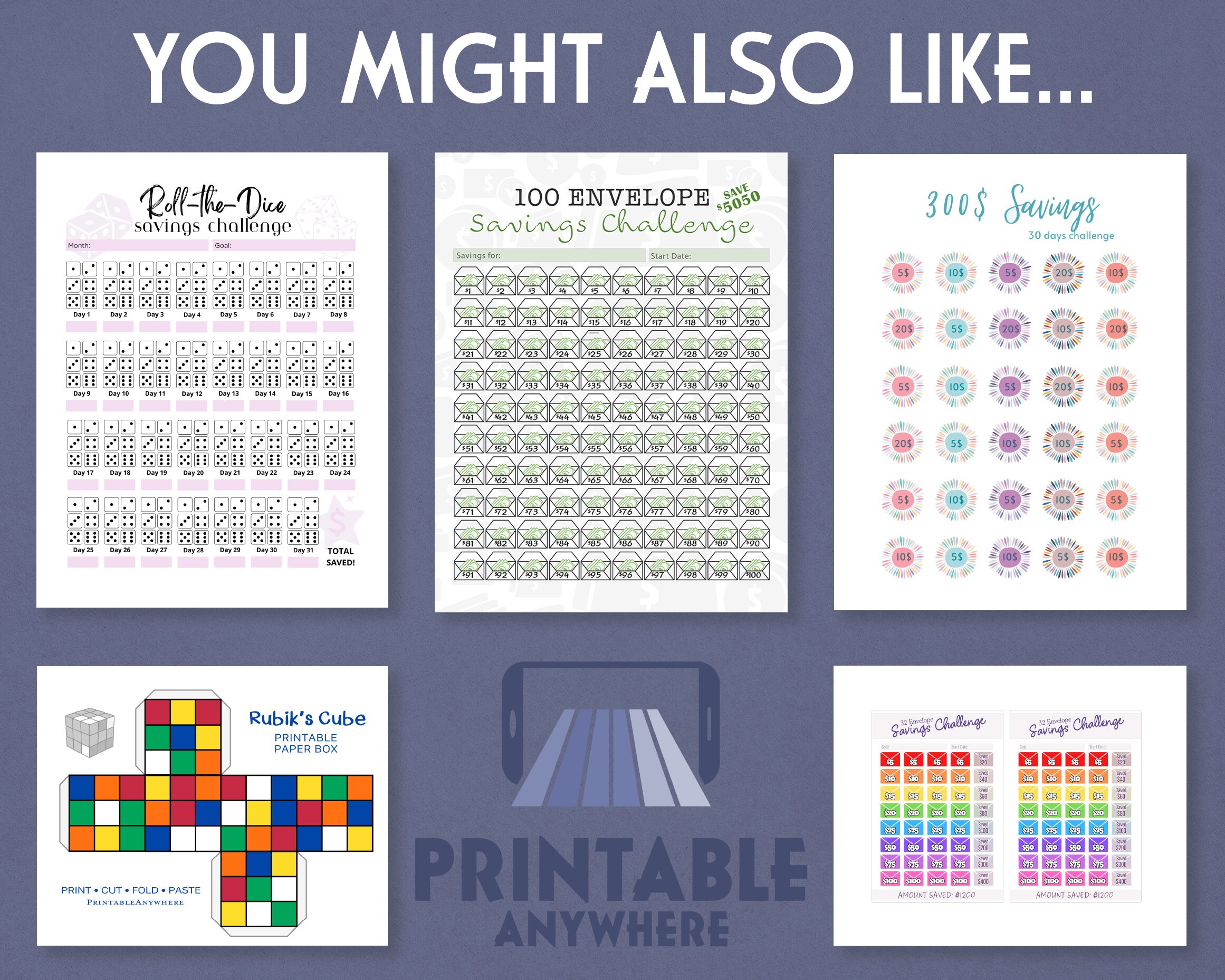 Printable Rubiks Cube Favor Boxes Digital Download Gift Box Colorful ...