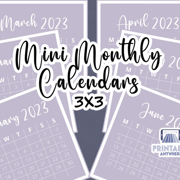 3x3 Mini Calendar - Etsy