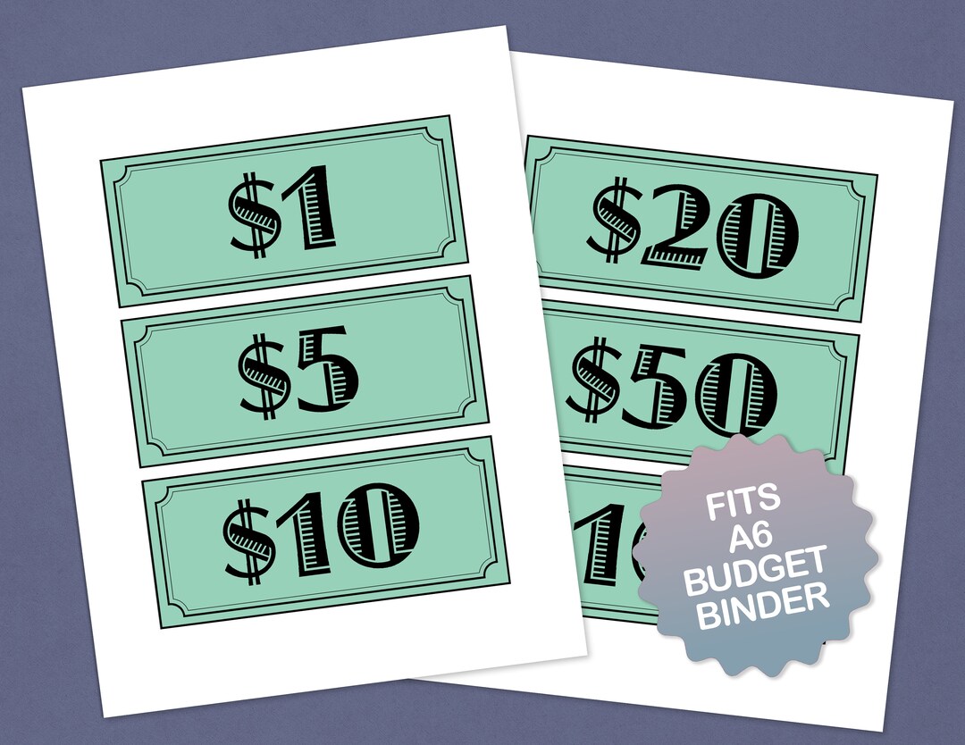 Printable Placeholders Fits A6 Budget Binder for A6 Cash Envelope ...