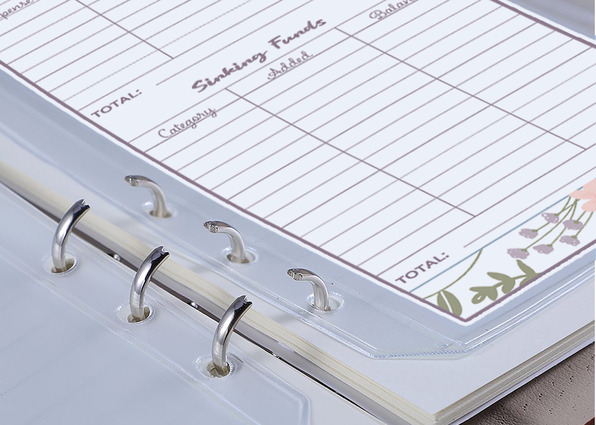 Floral Paycheck Breakdown Printable Paycheck Budget Breakdown Expense ...