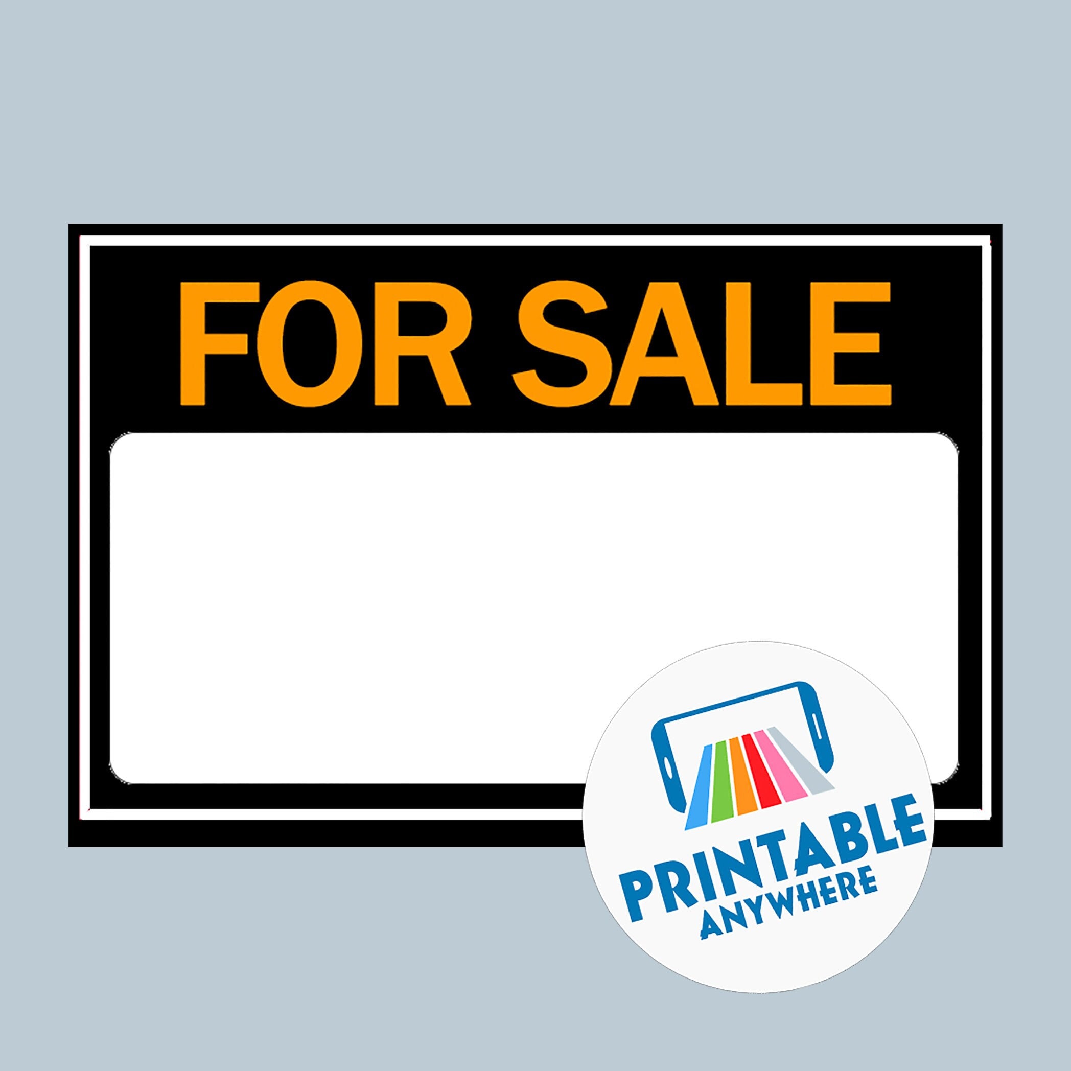 For Sale Sign Digital Download PDF Orange and Black for Sale Signage ...