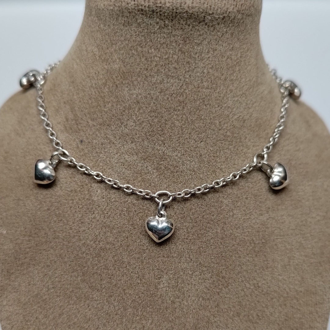 Vintage Sweet Little Sterling Silver Chain Bracelet With 5 Dangling ...