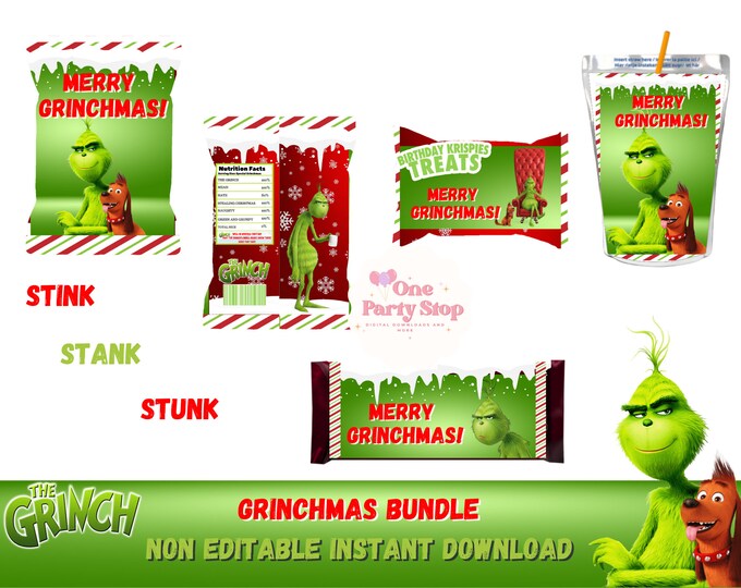 The Grinch Bundle , Grinchmas Pdf Bundle , the Grinch Treat Bundle ...