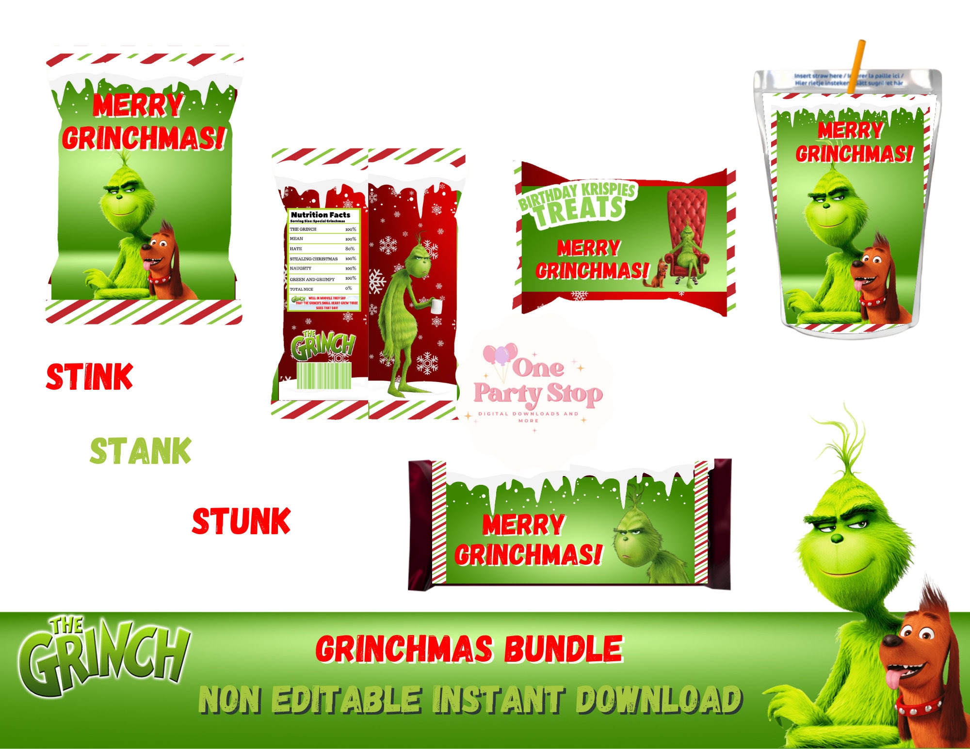The Grinch Bundle , Grinchmas Pdf Bundle , the Grinch Treat Bundle ...
