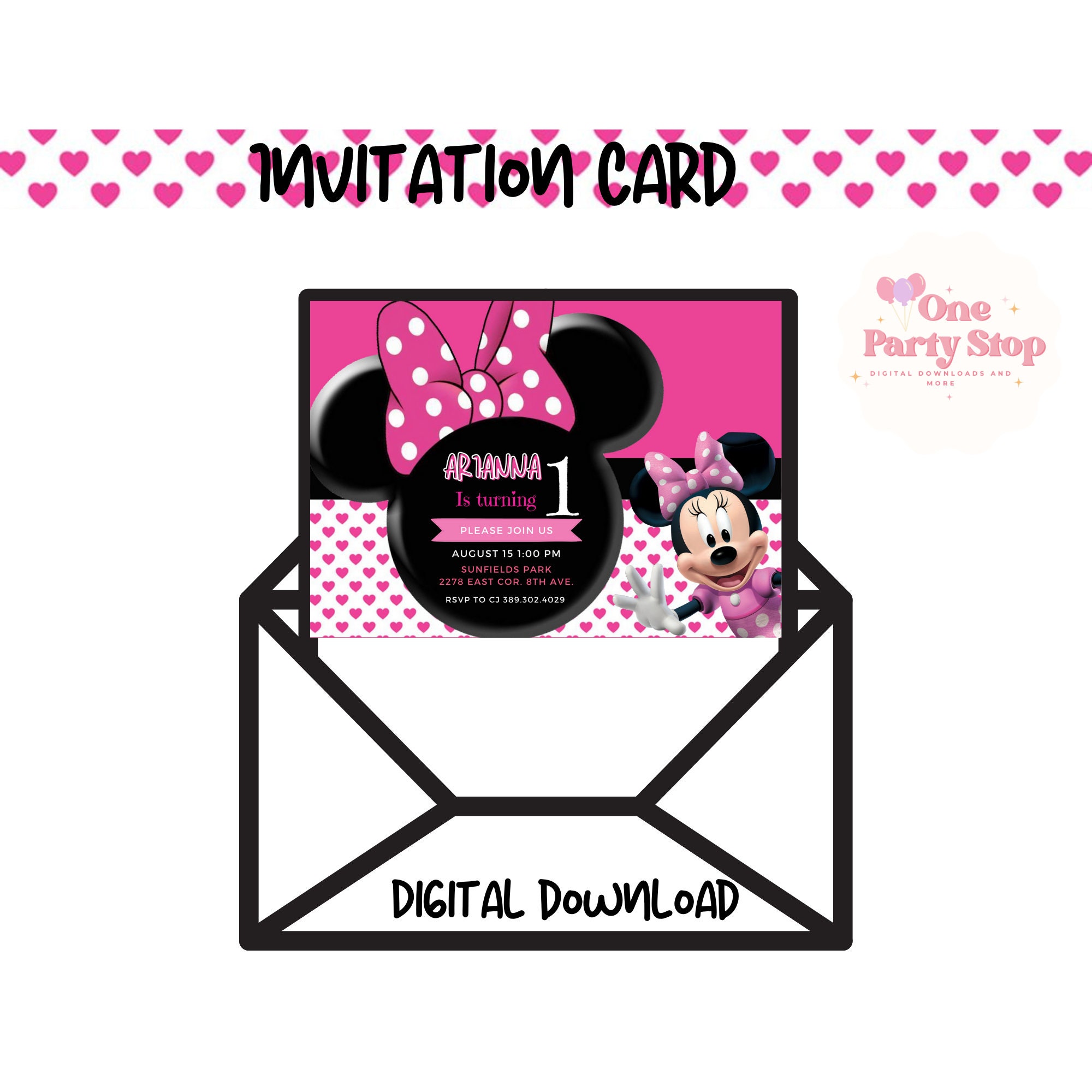 Minnie Mouse Digital Labels Pdf File, Minnie Digital Party Favors ...