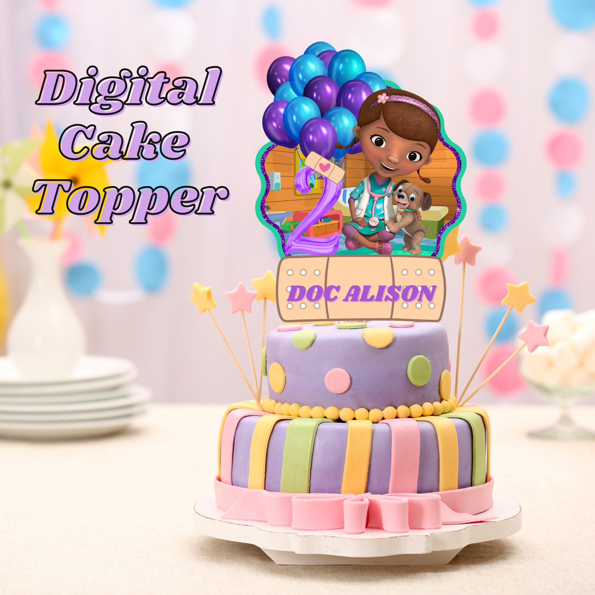 Doc Mcstuffins Cake Topper PNG File - Etsy