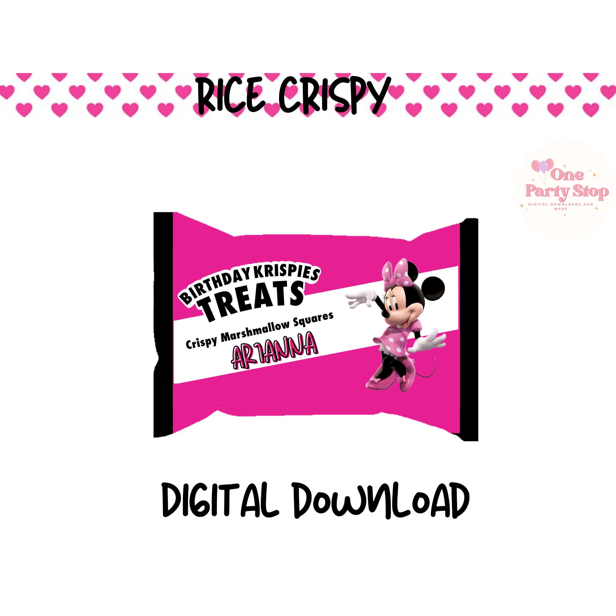 Minnie Mouse Digital Labels Pdf File, Minnie Digital Party Favors ...