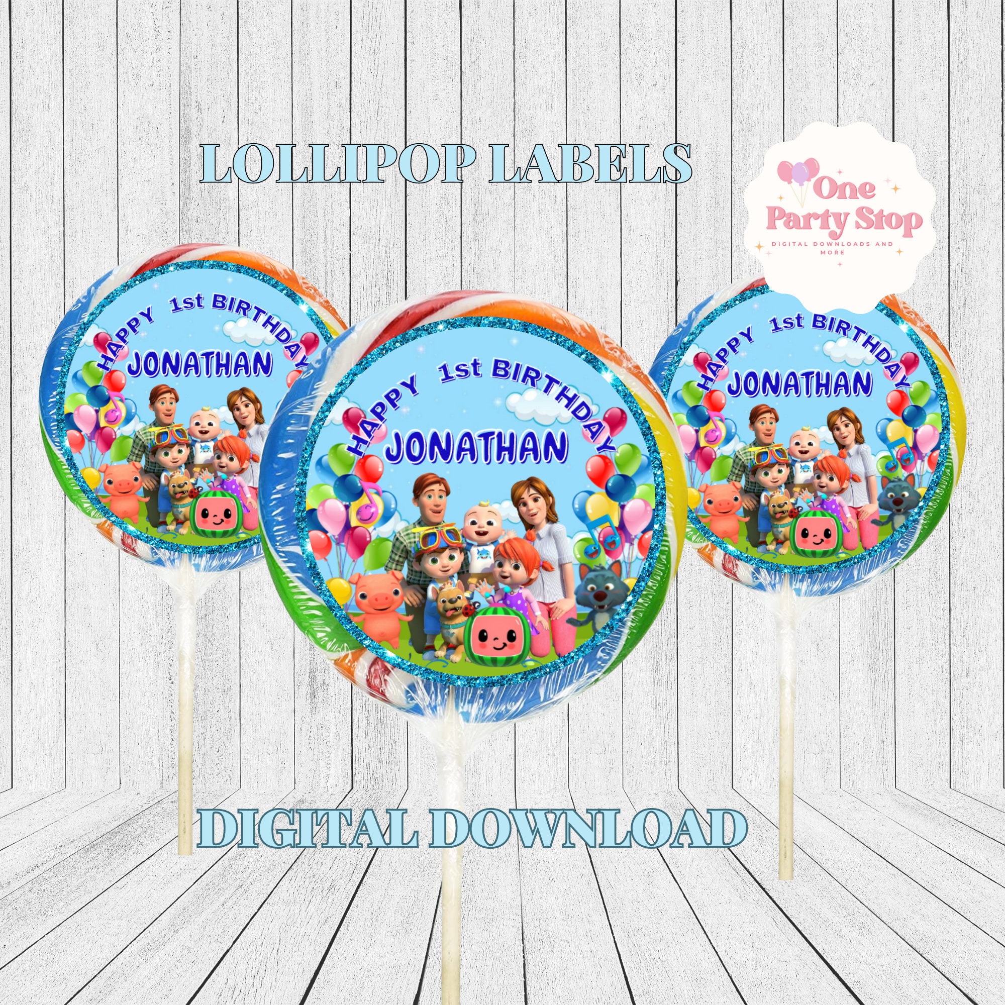 Cocomelon Lollipop Labels Cocomelon Digital Labels - Etsy