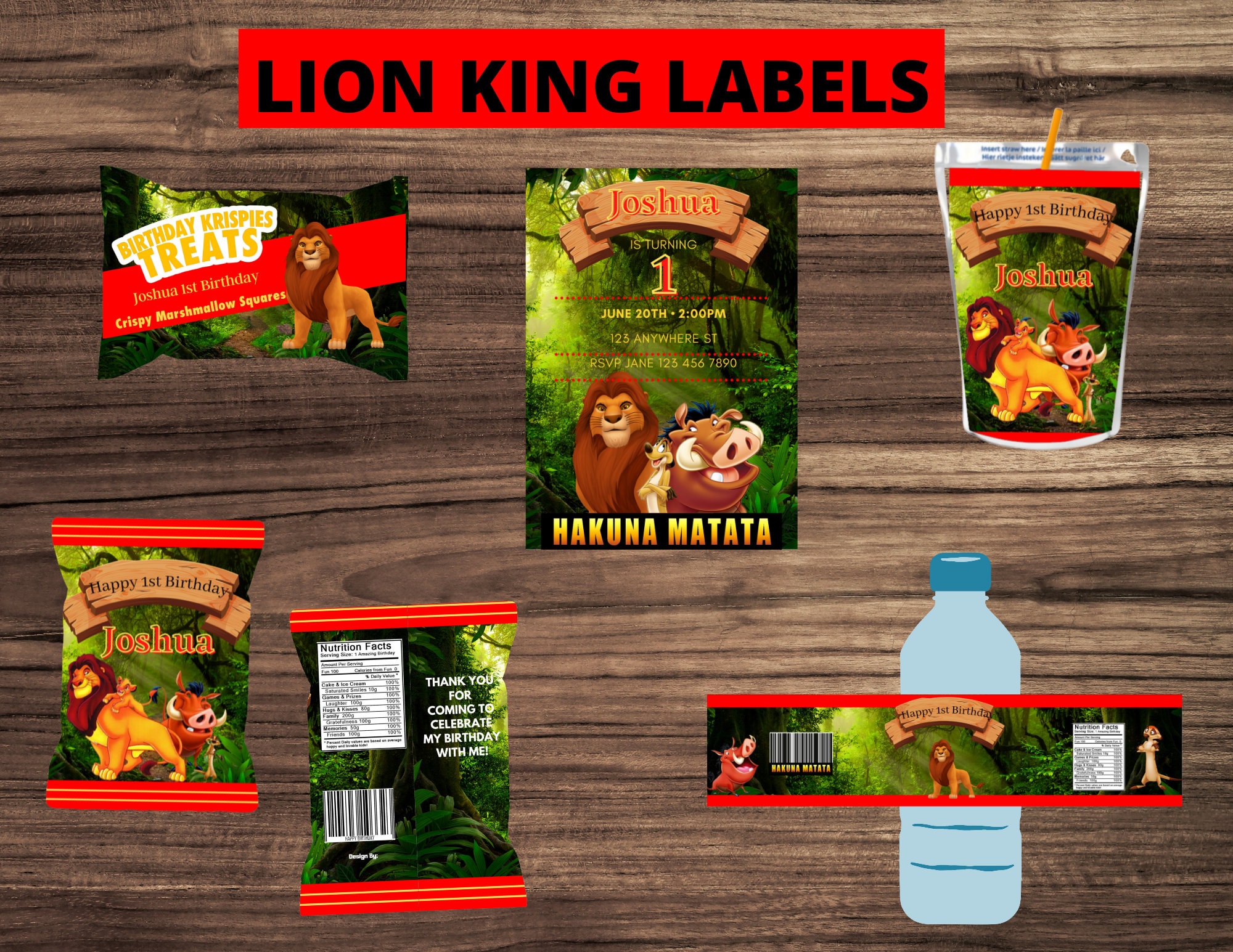 The Lion King Bundle , the Lion King Birthday Labels - Etsy