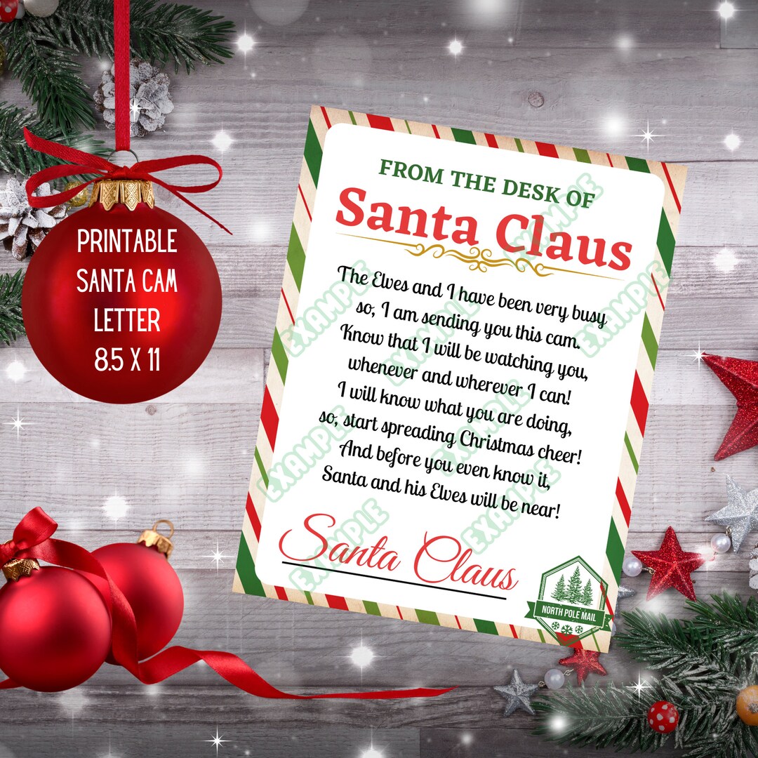 Santa Cam Letter, Letter From Santa Letter, Santa Cam Letter Printable ...