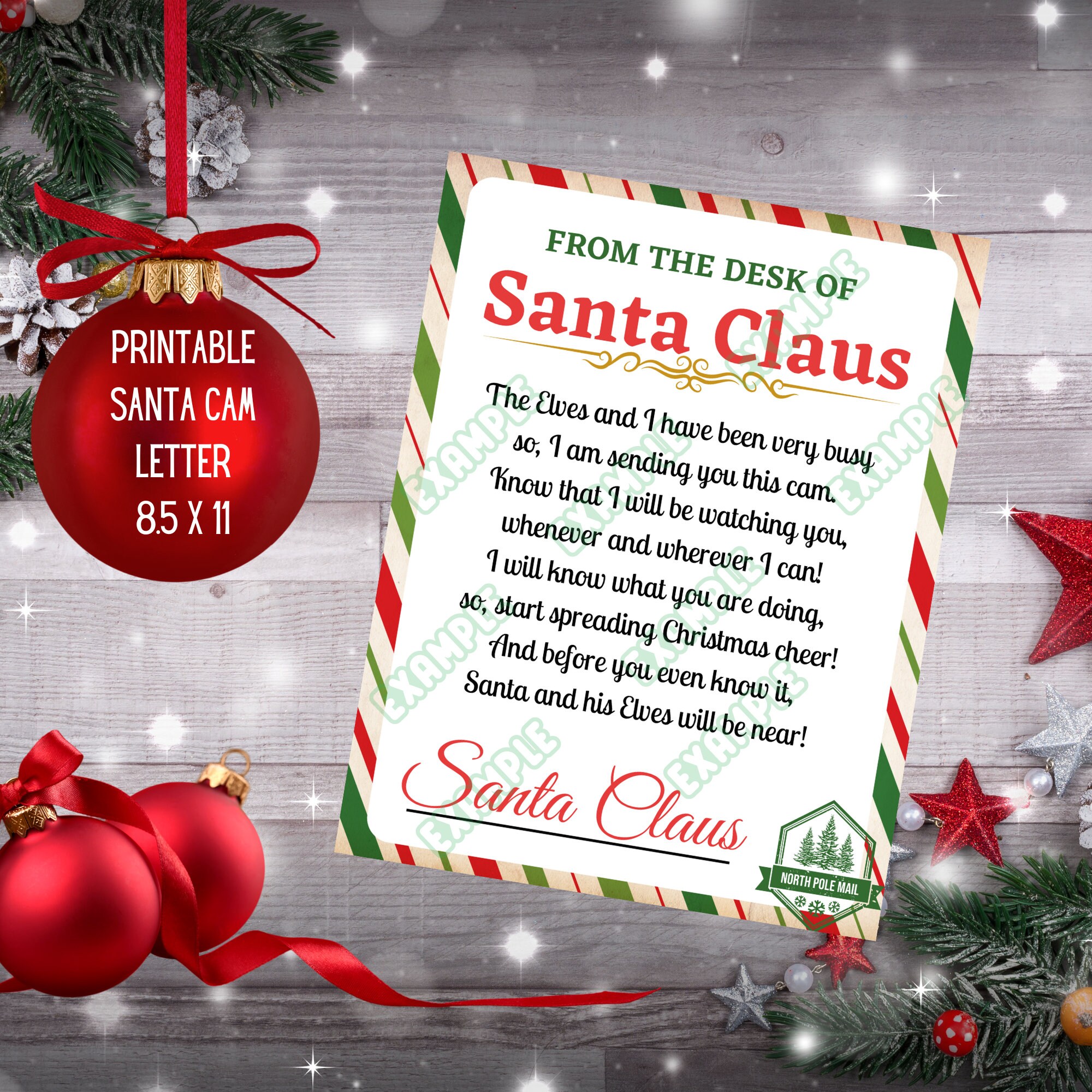 Santa Cam Letter, Letter From Santa Letter, Santa Cam Letter Printable ...