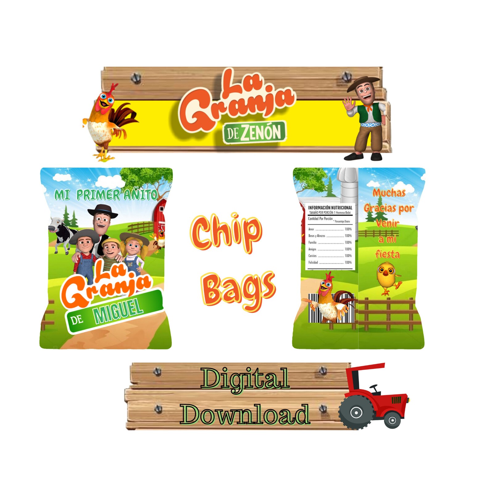 La Granja De Zenon Digital Labels Pdf File, La Granja De Zenon Party ...