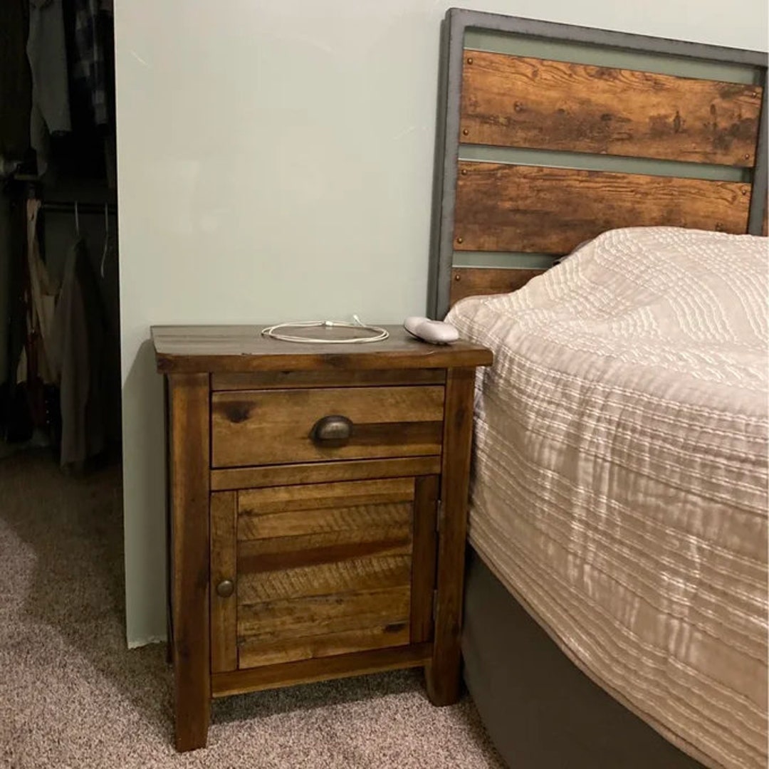 Solid Wood Nightstand Table Rustic Nightstand Set of 2 - Etsy