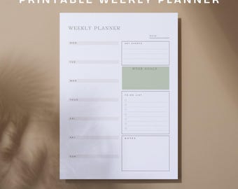 Printable Minimalist Weekly Planner Digital Download - Etsy