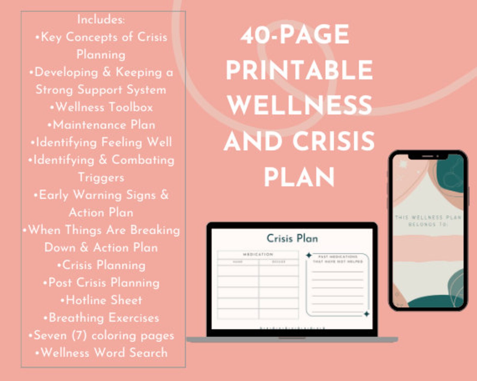 Wellness Plan • Safety Plan • Crisis Plan • Mental Health Tools ...