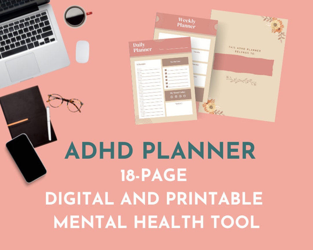 ADHD Planner • Printable • Mental Health Tools • Trackers • Daily ...