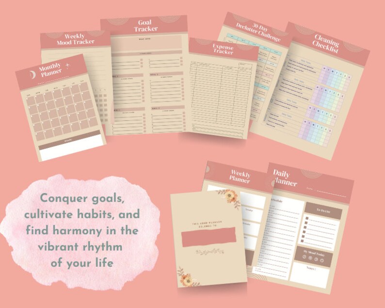 ADHD Planner Printable Mental Health Tools Trackers Daily Weekly ...