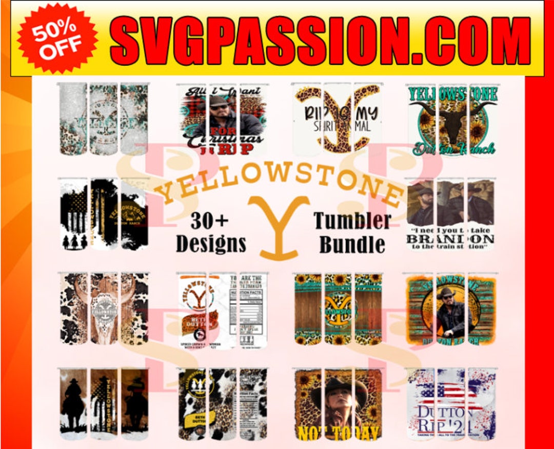 30 Design Yellowstone Tumbler Wrap Pngyellow Stone Tumbler - Etsy