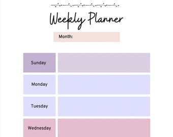 SIMPLE Weekly Planner printable and Cute - Etsy