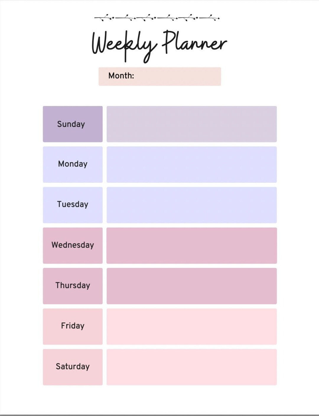 Cute and Simple Weekly Planner (PRINTABLE) - Etsy