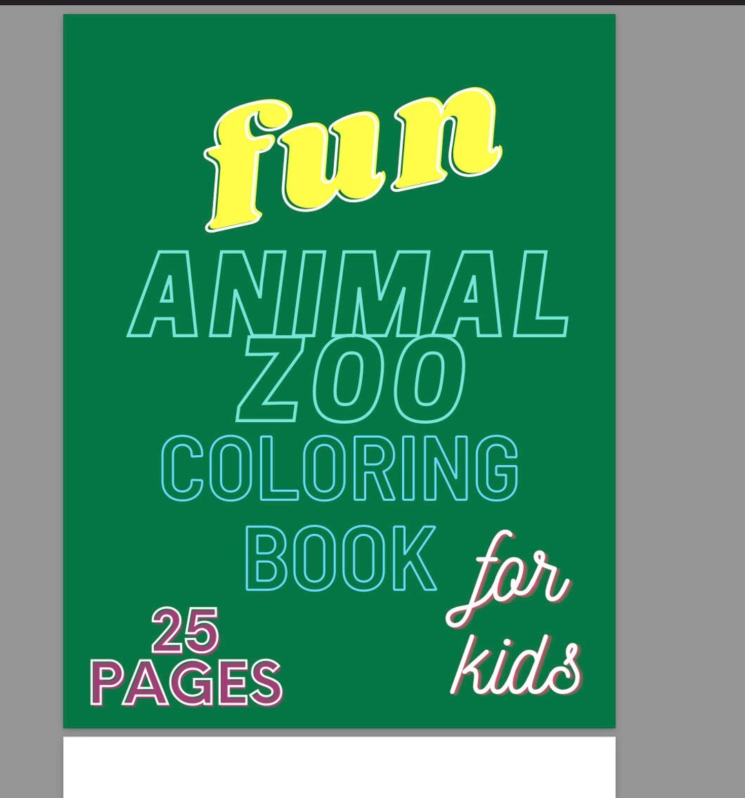25 PAGES Animal Zoo Coloring Book for Kids - Etsy