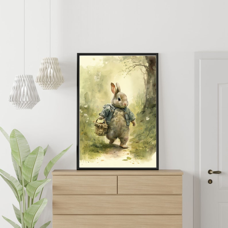 Adventurous Bunny Printable Wall Art, Easter Wall Decor, Decoration for ...
