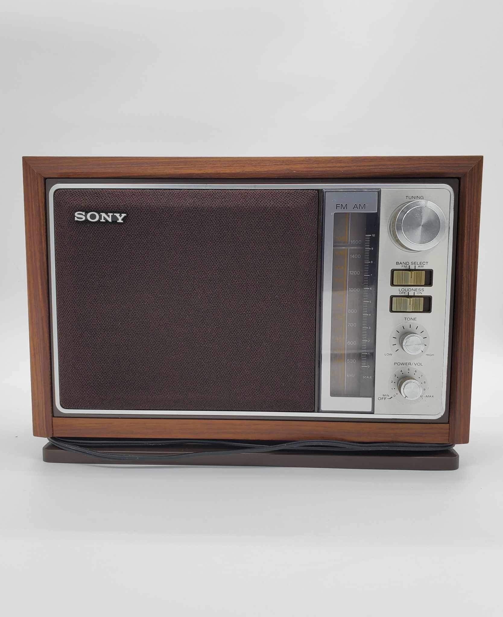 Sony Icf 9740w Amfm Radio Wood Grain Antique Vintage Stereo Etsy