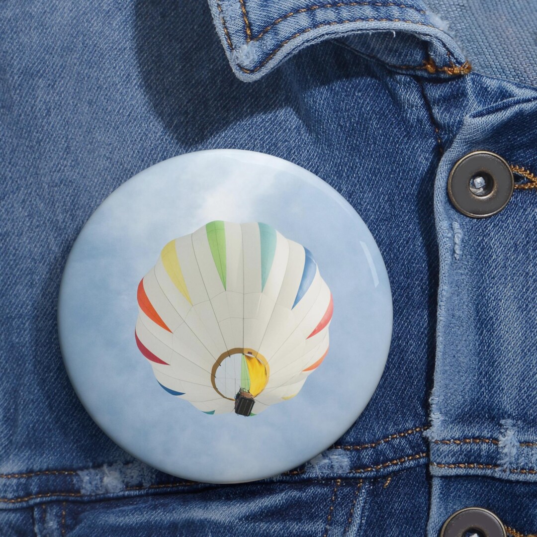 Hot Air Balloon Pin Button, Wearable Art - Etsy