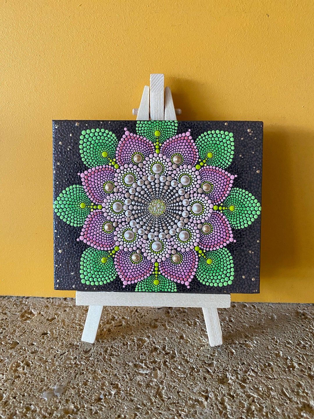 Hand Painted Dot Mandala Wall Art, Hand Made, Dot Art Painting, Painted ...