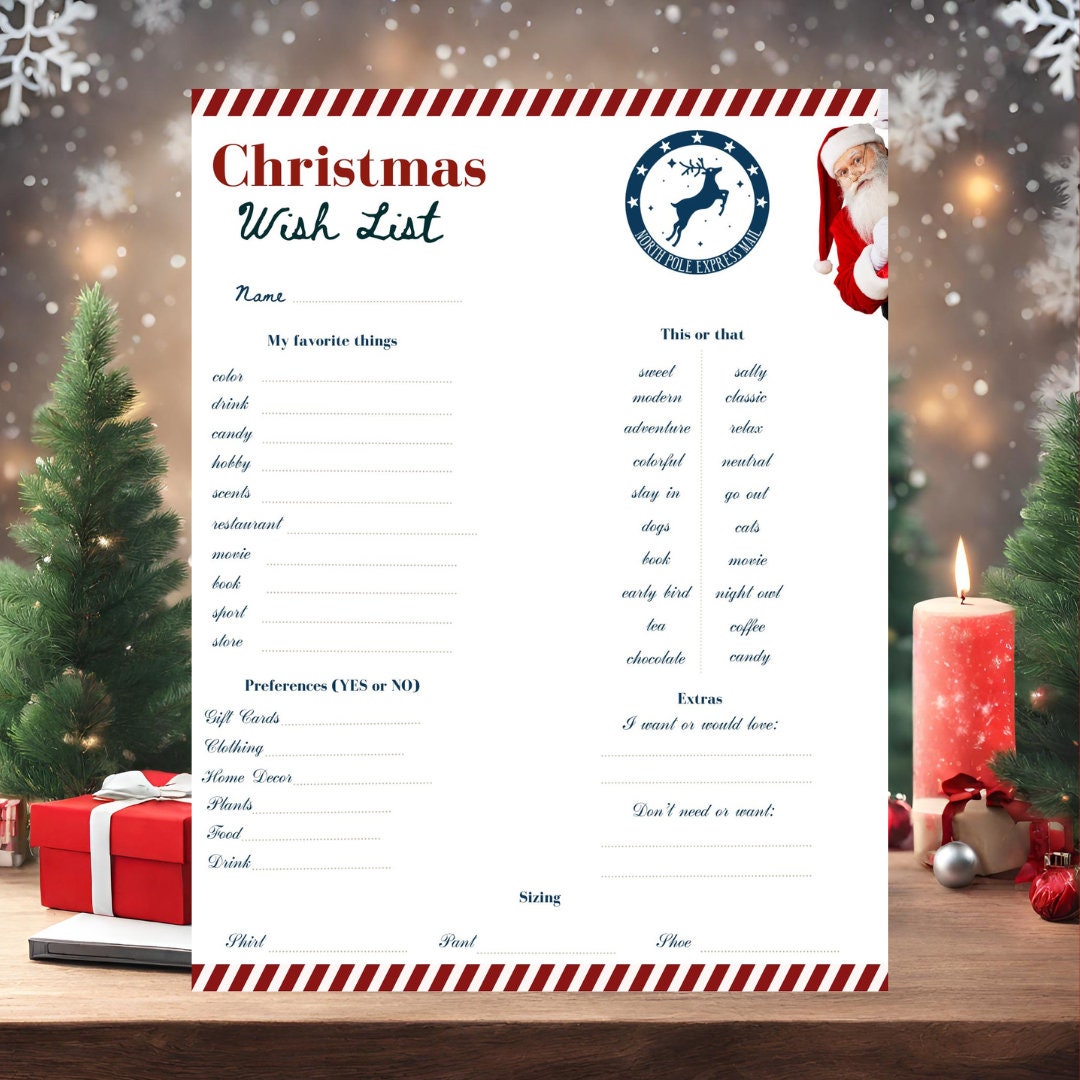 Christmas Wish List / Letter to Santa / Christmas Wish / Christmas List ...